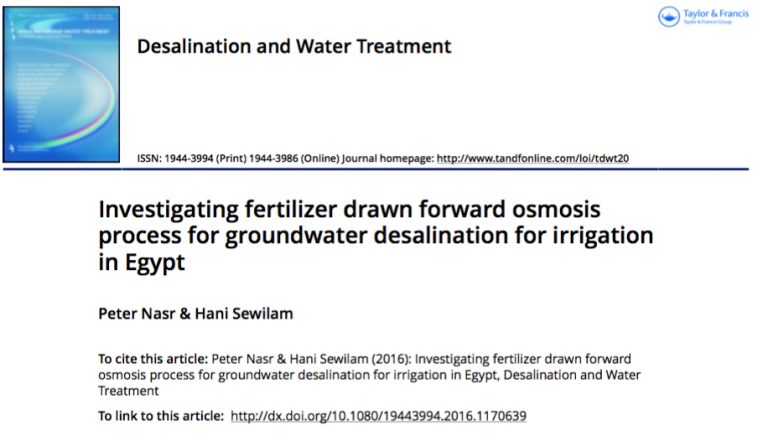 Groundwater desalination using FDFO | ForwardOsmosisTech